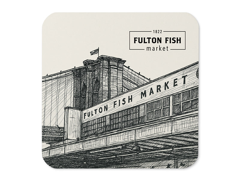 Buy the Old Fulton Fish Market Cork-Back Coaster | Fulton Fish Market